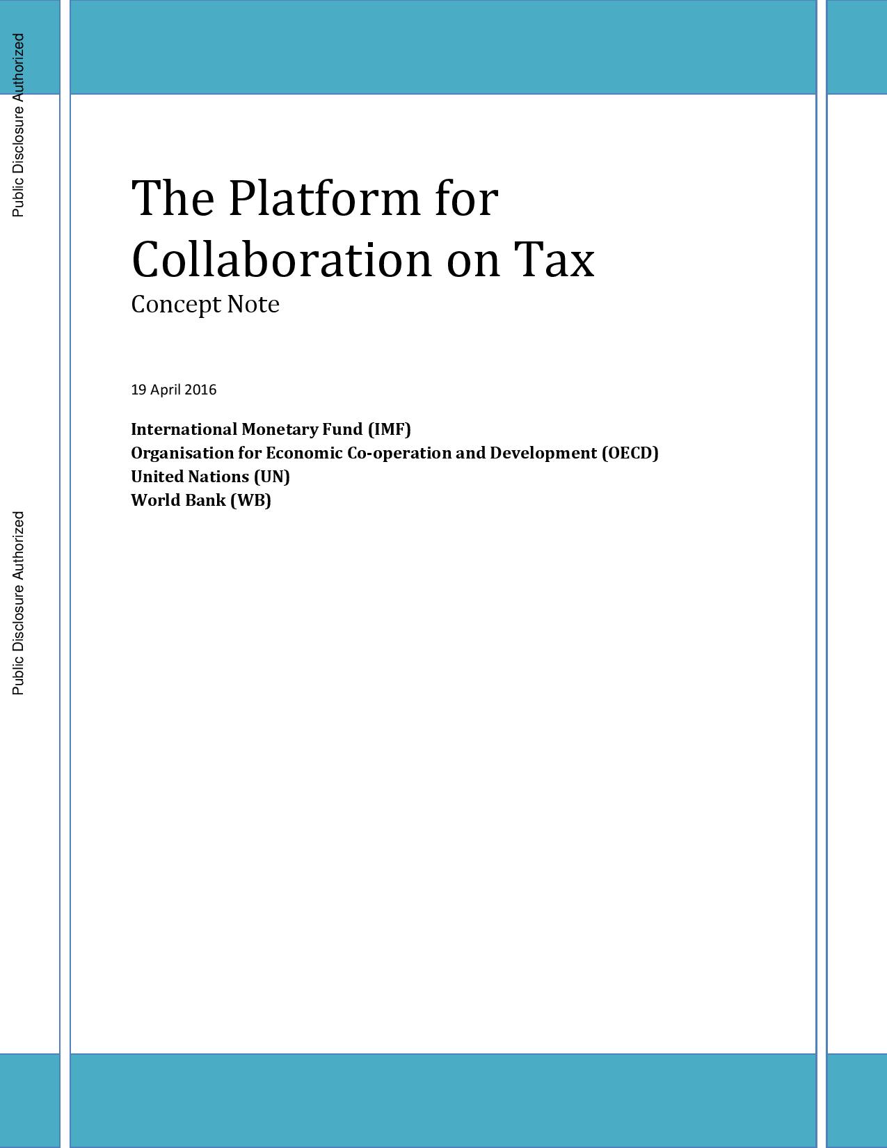The platform for collaboration on tax : concept note | Platform for ...